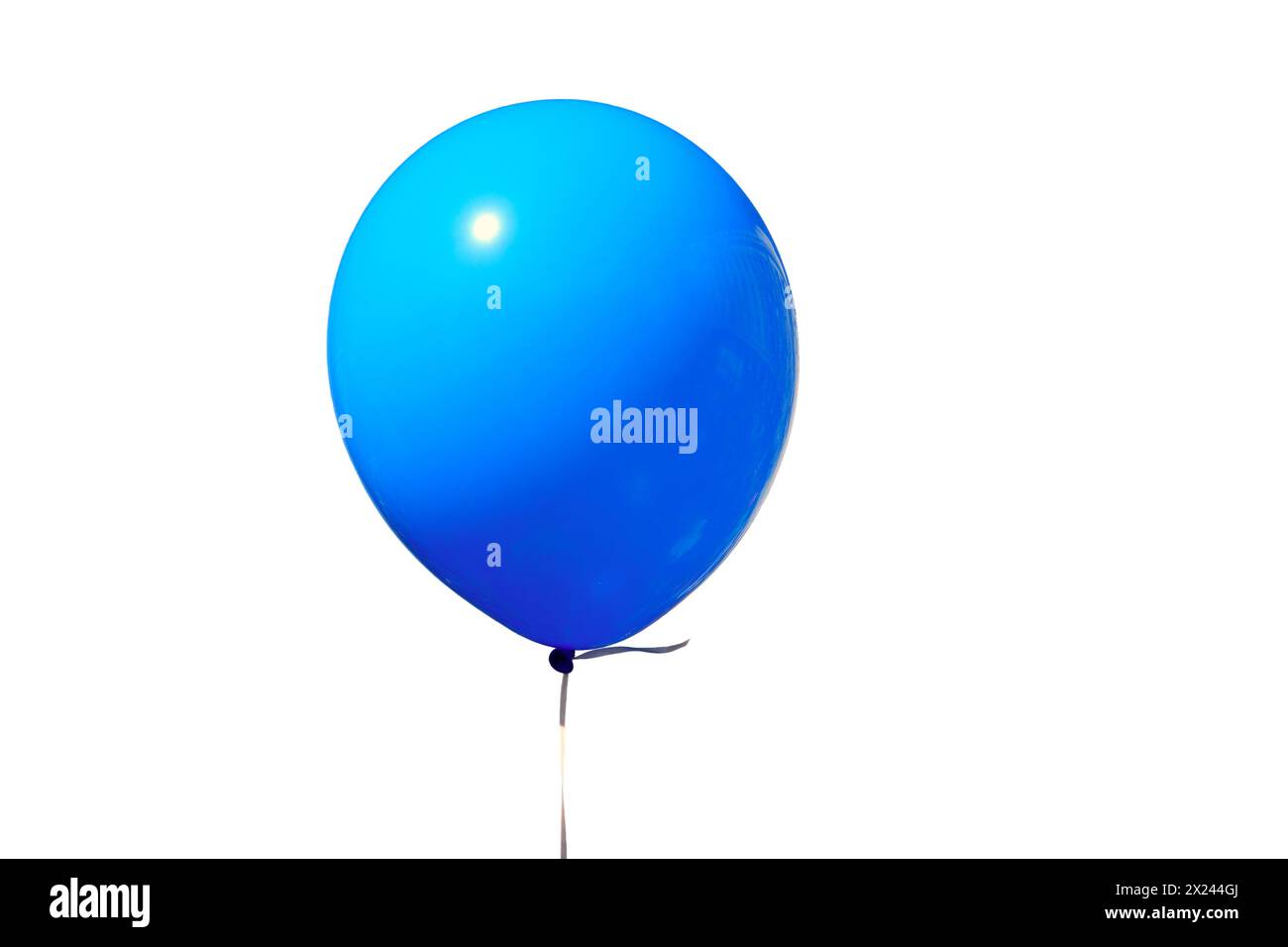 Blue happy air flying ball isolated on white background Stock Photo - Alamy