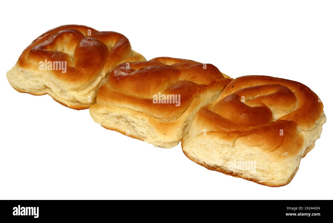 Ruddy rich and delicious bun isolated on white background Stock Photo ...