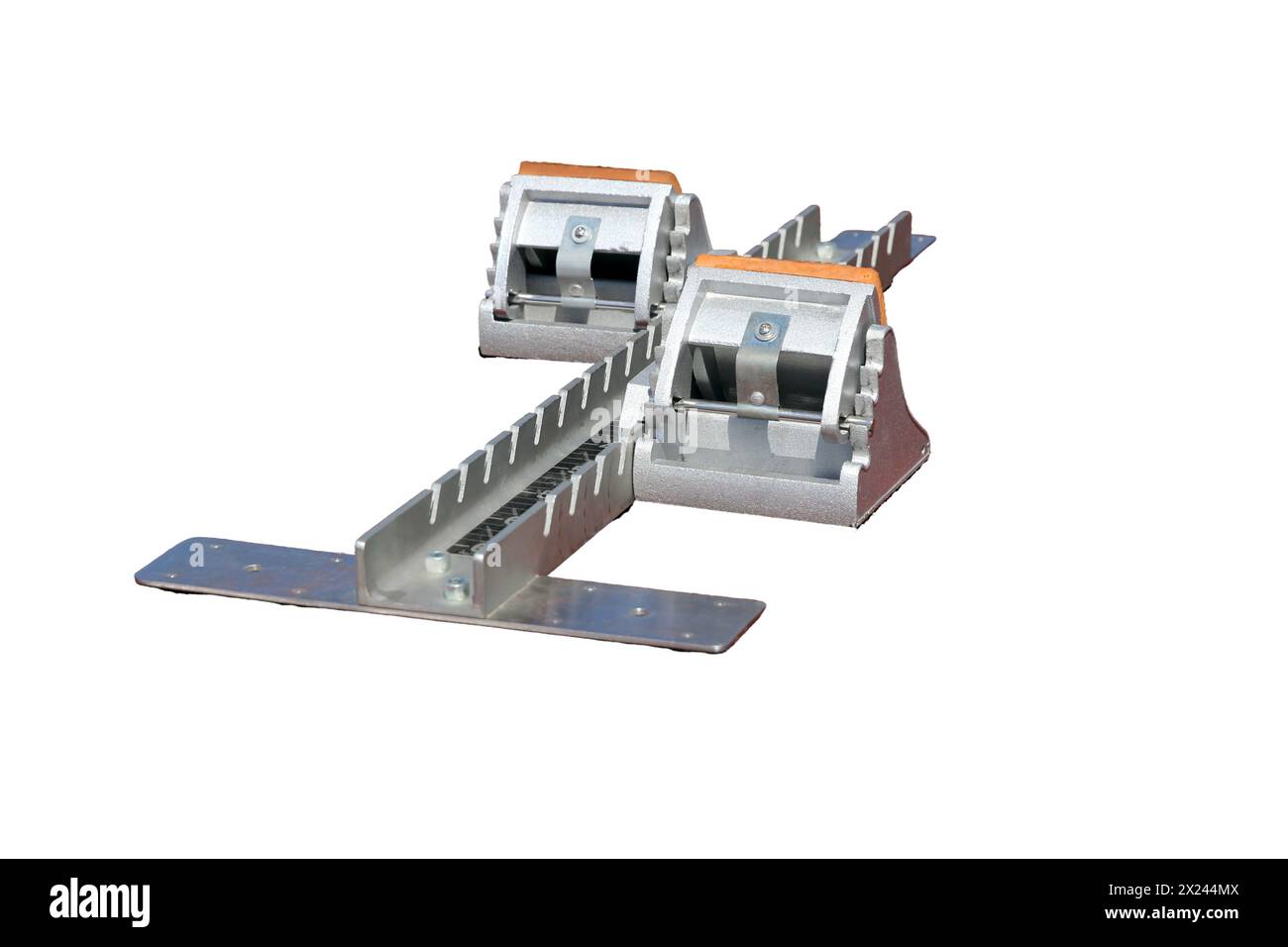 Starting blocks are a device used in the sport of track and field by ...