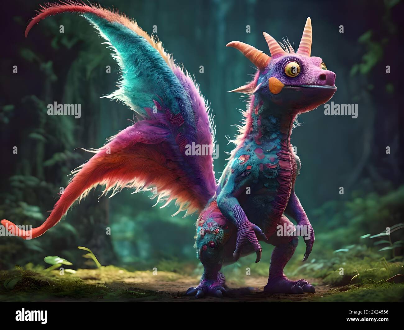 Whimsical and legendary monster, magical creature, fairy tale creature ...