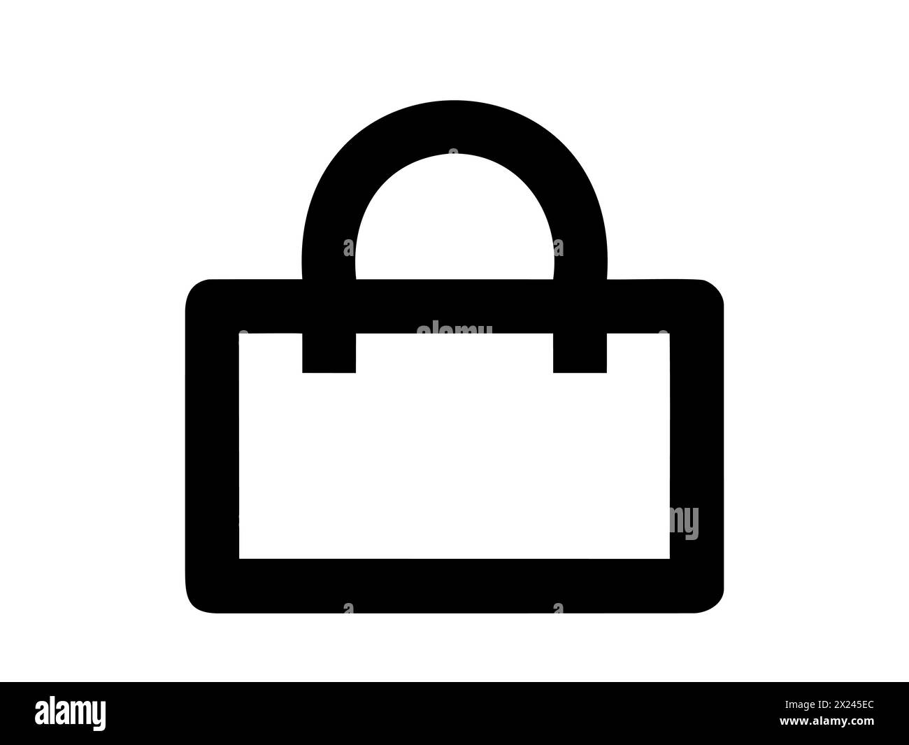 Black tote bag icon. Simple shopping bag illustration. Minimalist ...