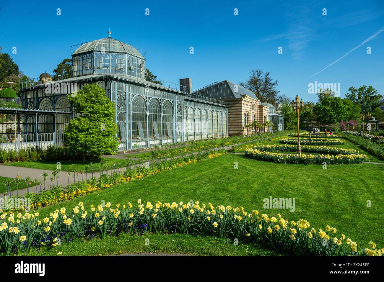 Panorama with the so-called Moorish Villa (inside Wilhelma zoo ...