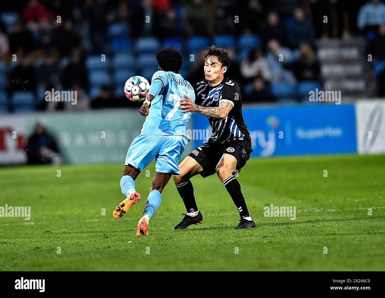 Mohammed Fuseini, Randers FC and Tobias Slotsager, OB Superliga match ...