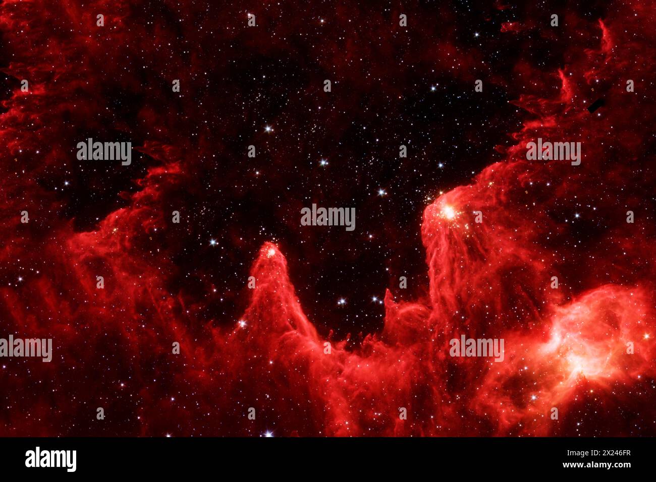 Red cosmic nebula. Elements of this image furnished by NASA Stock Photo ...