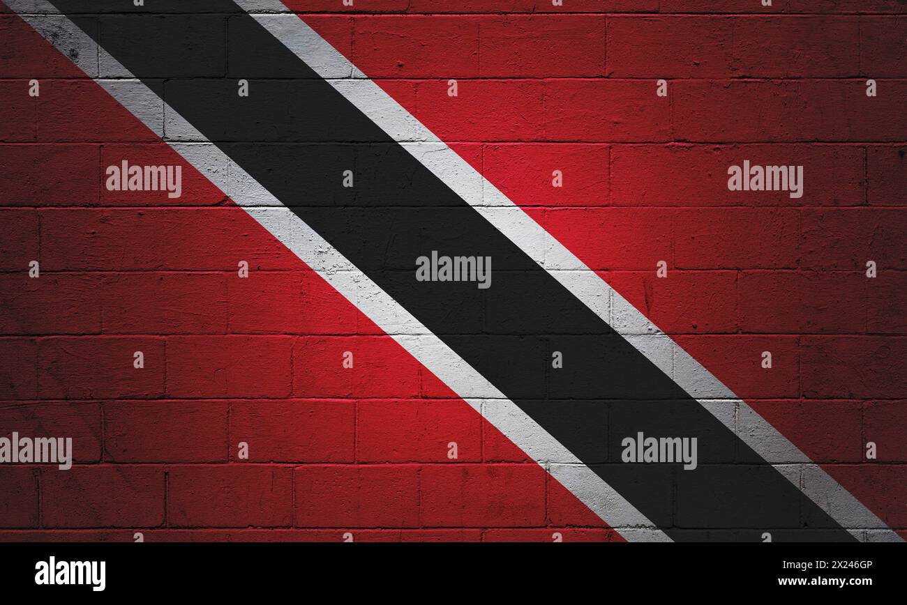 Flag of Trinidad and Tobago painted on a cinder block wall Stock Photo ...