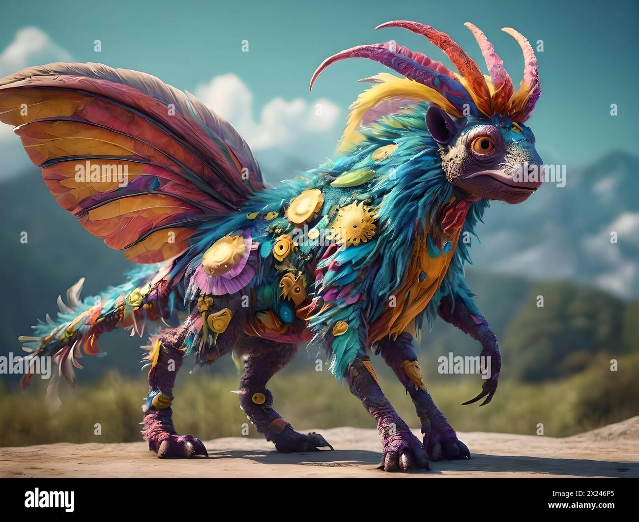 Whimsical and legendary monster, magical creature, fairy tale creature ...