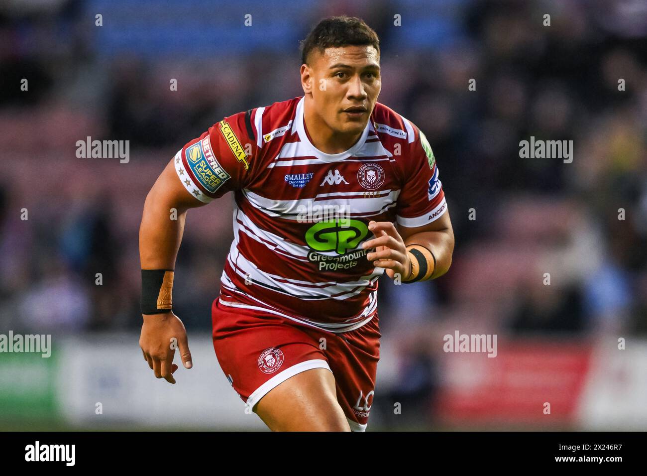 Patrick Mago of Wigan Warriors during the Betfred Super League Round 8 ...