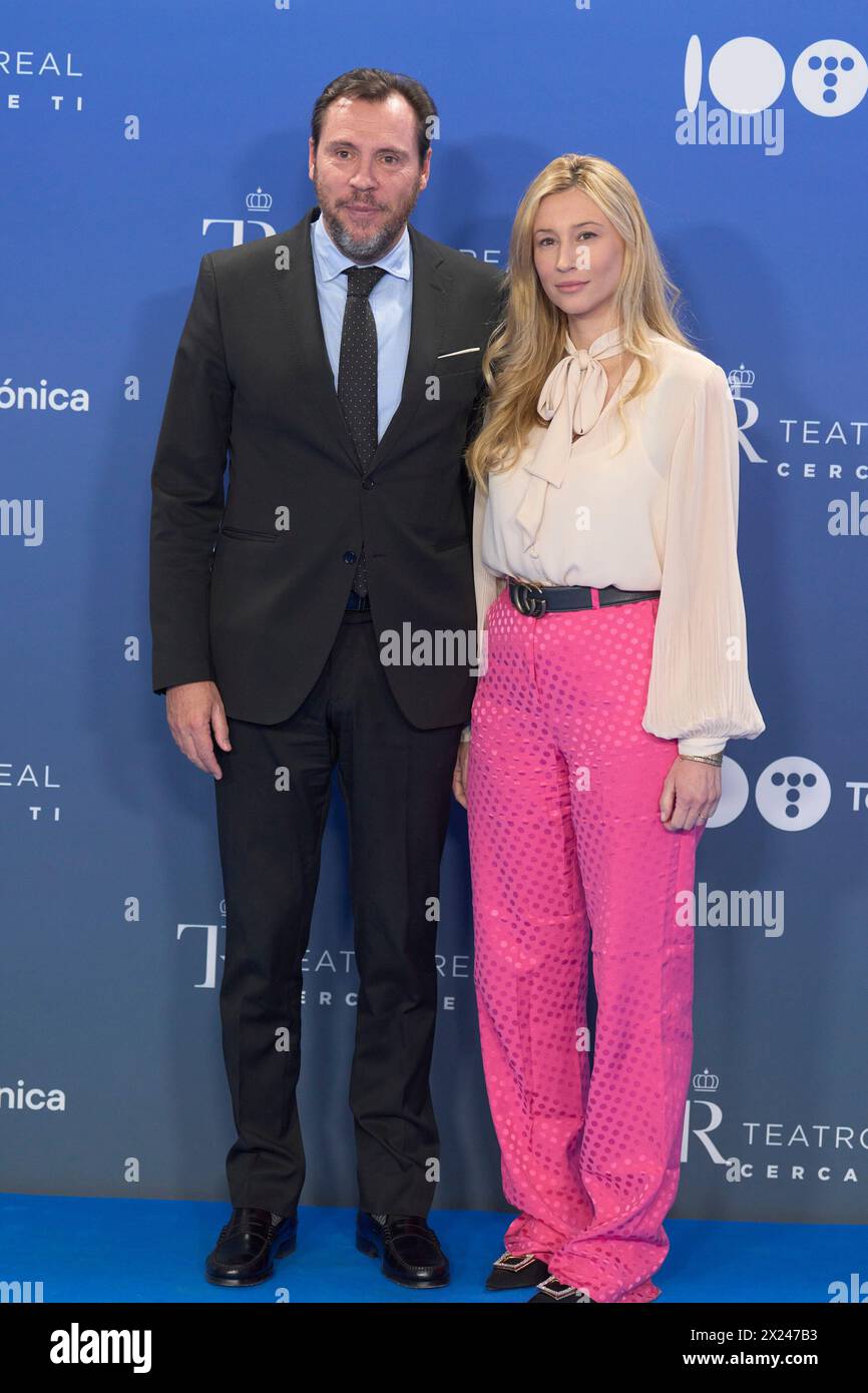 Madrid. Spain. 20240419, Oscar Puente, Laura Soria attends Telefónica's centenary commemorative ...