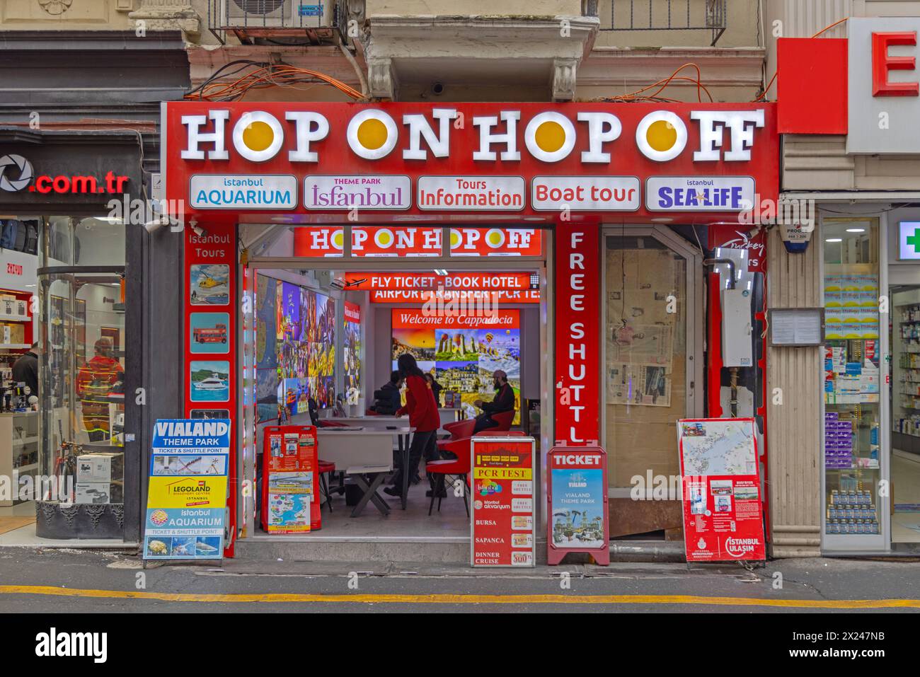 Istanbul, Turkey - October 18, 2023: Travel Agency Shop Hop On Hop Off ...