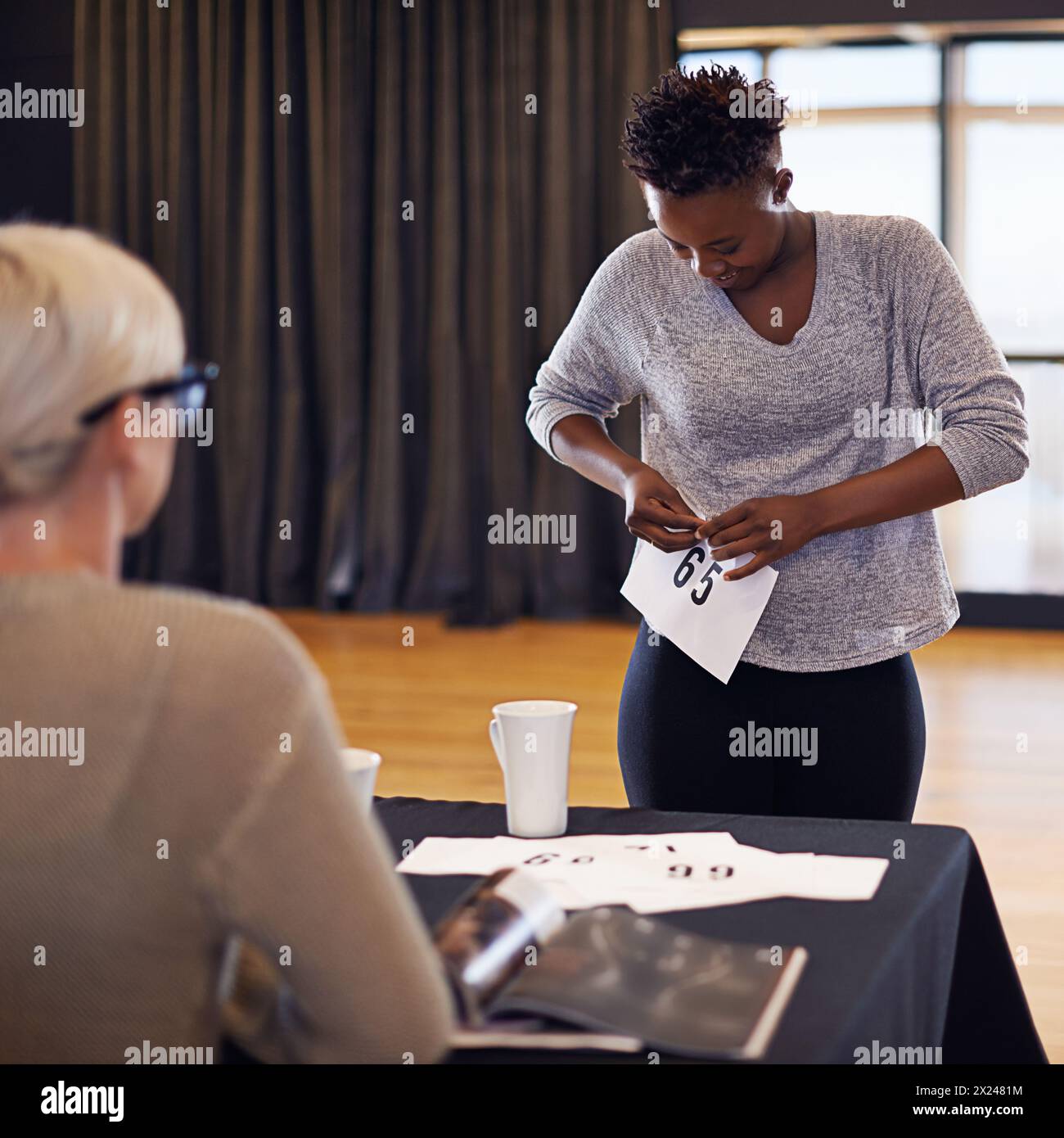 Black Woman Dancer And Number In Audition For Performance Art Contemporary Project Or Talent 8271