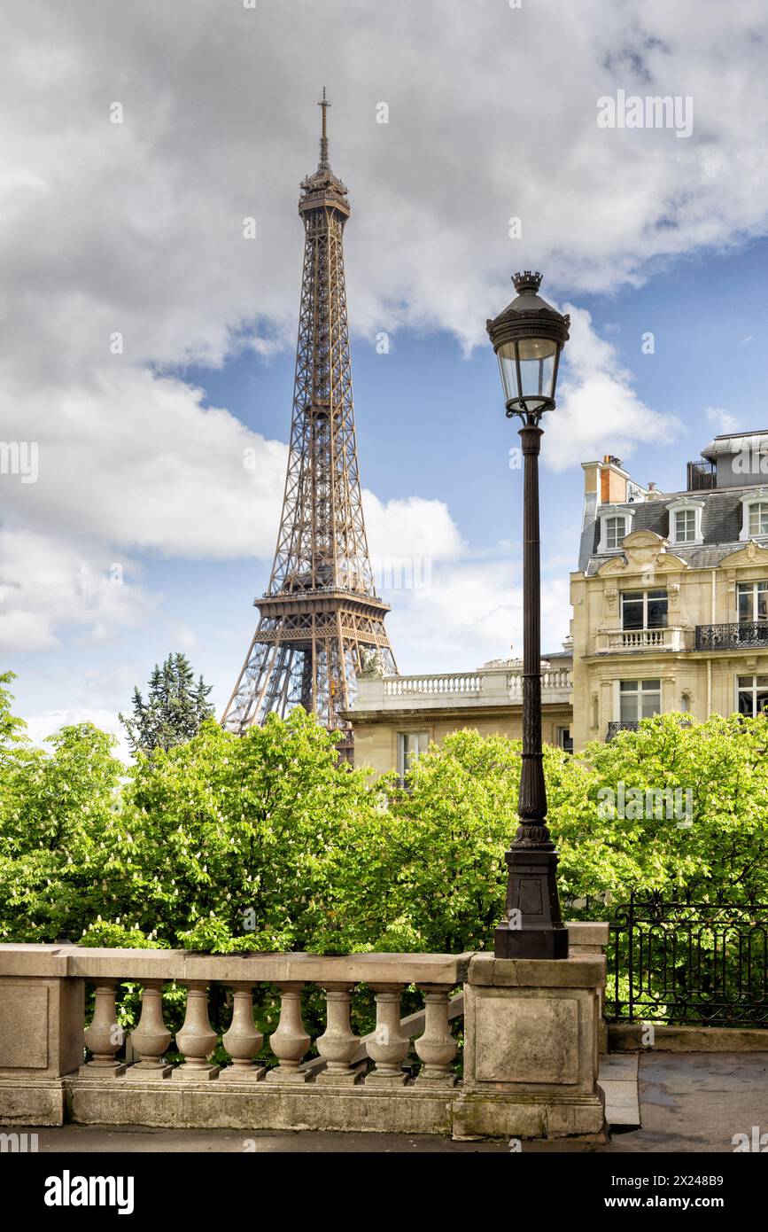 The Eiffel Tower in Paris, landmark in the capital of France Stock ...
