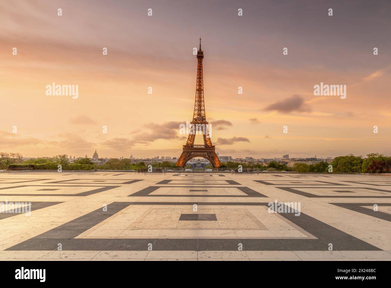 The Eiffel Tower in Paris, landmark in the capital of France Stock ...