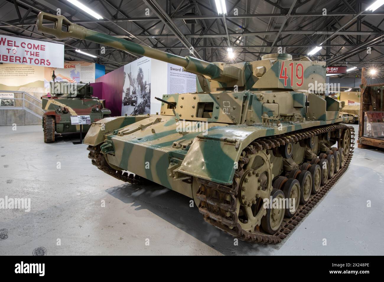 Bovington.Dorset.United Kingdom.February 25th 2024.A Panzer 4 tank from ...