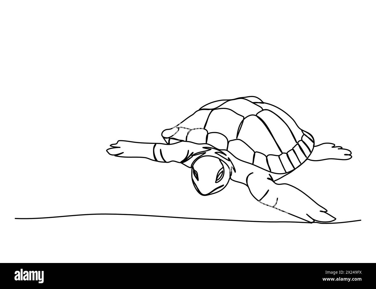 Turtle, one line drawing vector illustration Stock Vector Image & Art ...