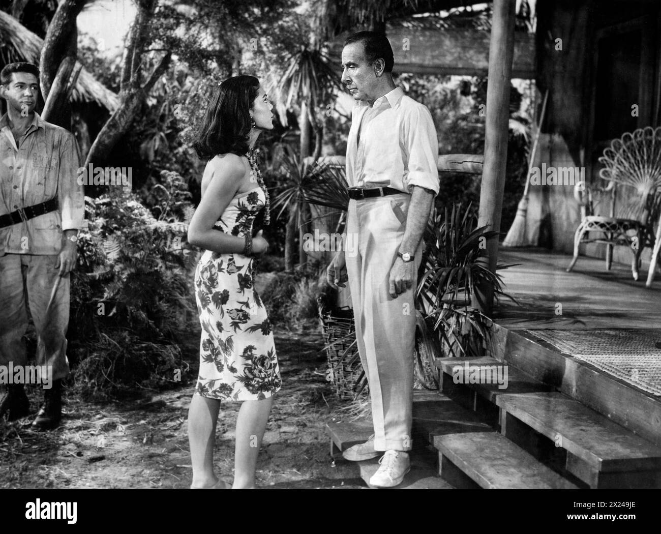 Eugenia Paul, John Wengraf, on-set of the film, "The Disembodied ...