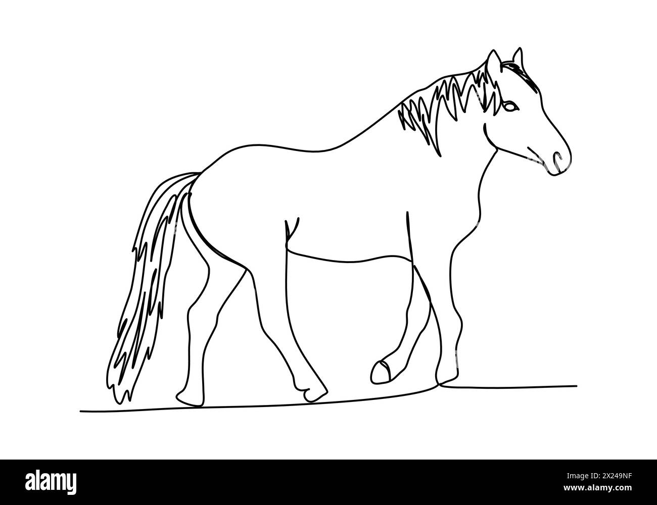 Horse continuous one line drawing hi-res stock photography and images ...
