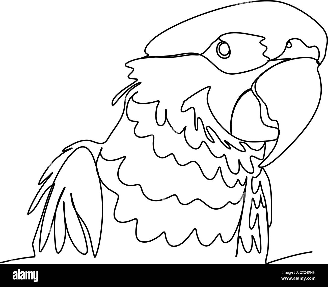 Parrot, one line drawing vector illustration Stock Vector Image & Art ...