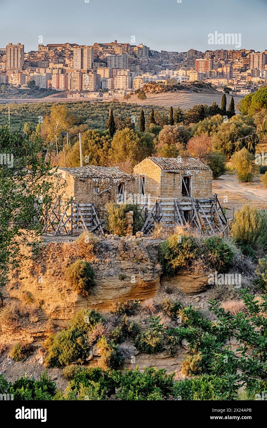 Two rustic farm buildings are located across the ravine at the Valley ...