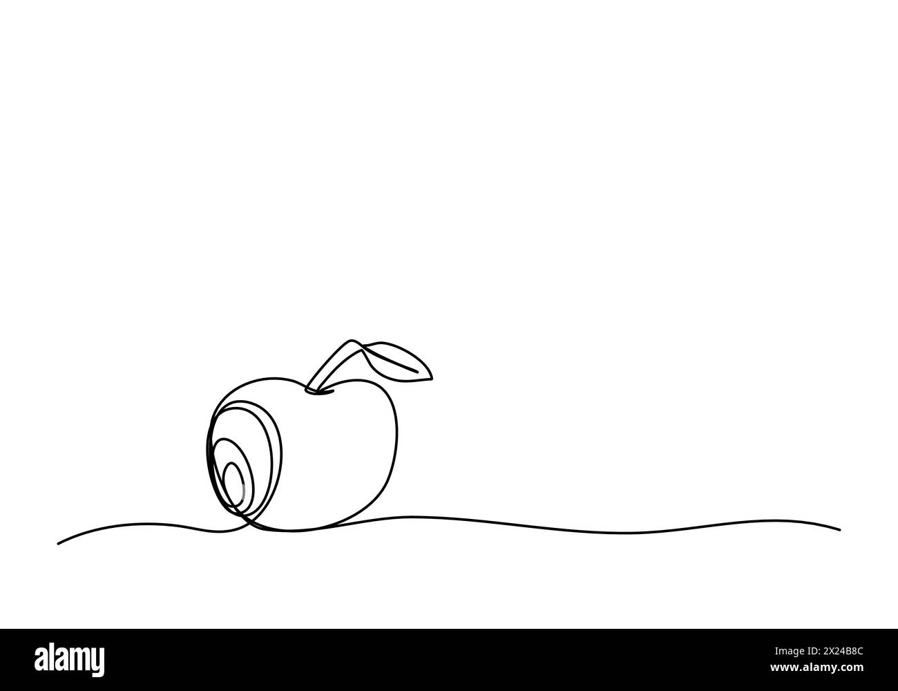 Apple, one line drawing vector illustration Stock Vector Image & Art ...