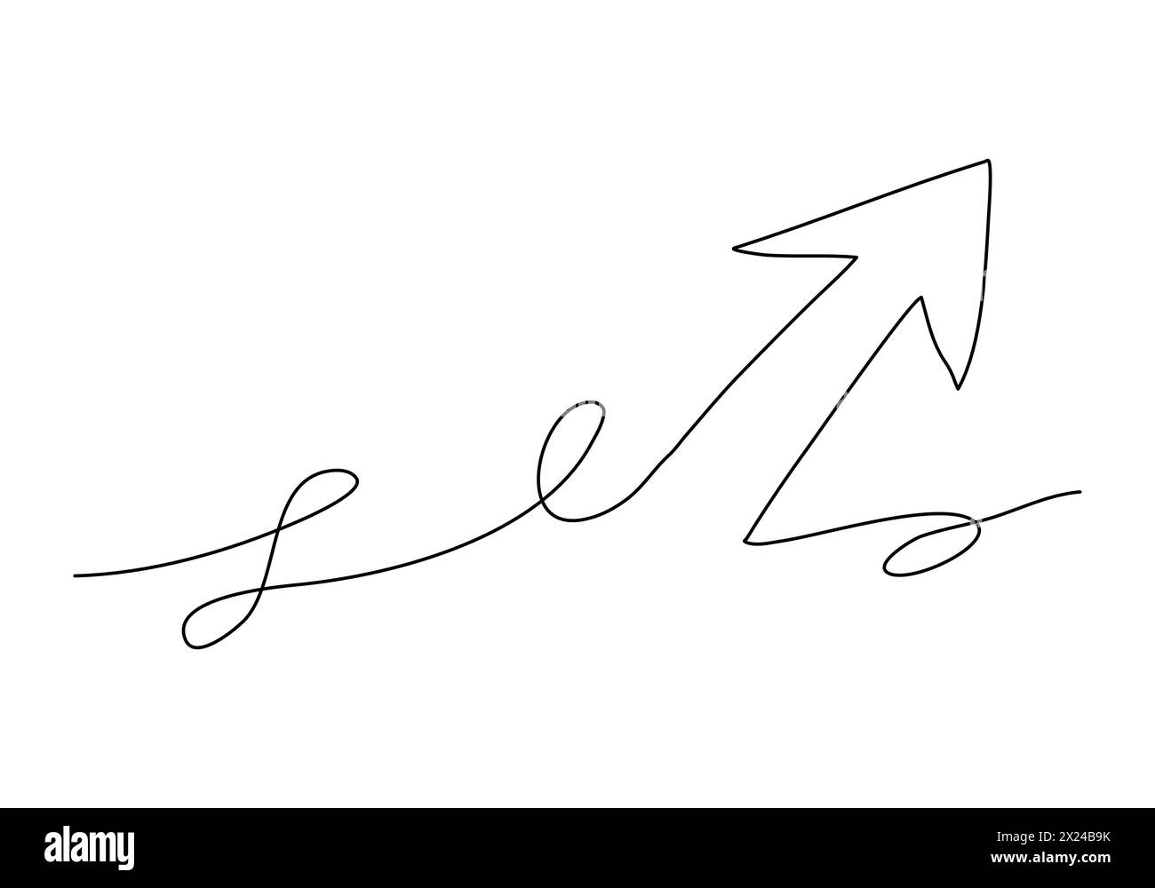 Arrow, one line drawing vector illustration Stock Vector Image & Art ...