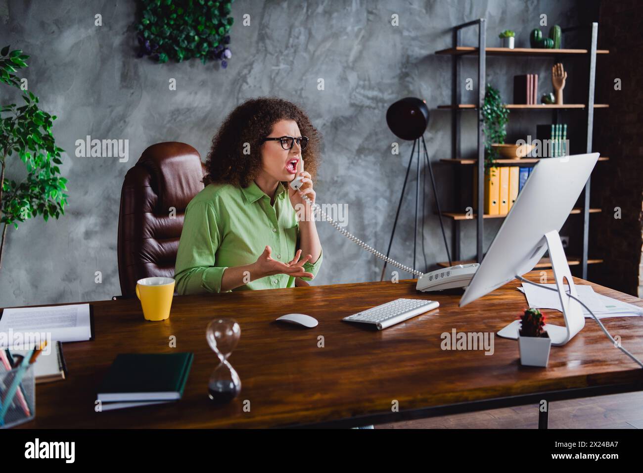 Photo of mad crazy furious woman shouting loud conflict with partners ...