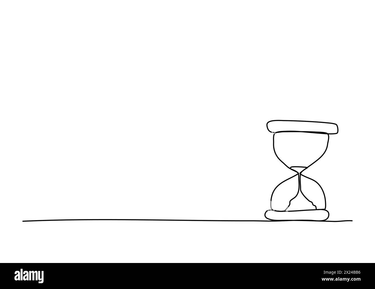 Hourglass, one line drawing vector illustration Stock Vector Image ...