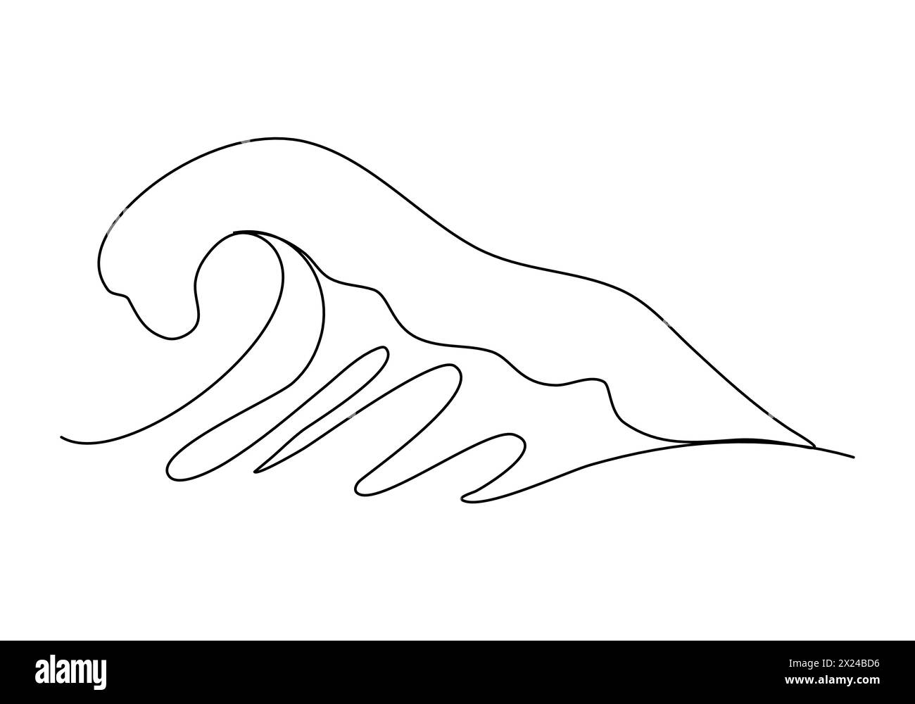 Wave, one line drawing vector illustration Stock Vector Image & Art - Alamy