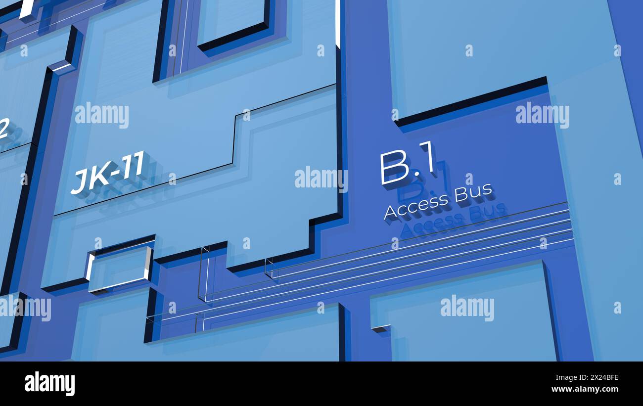 Abstract Block Diagram Of A Microchip Squared Shaped Design Abstract Representation Of