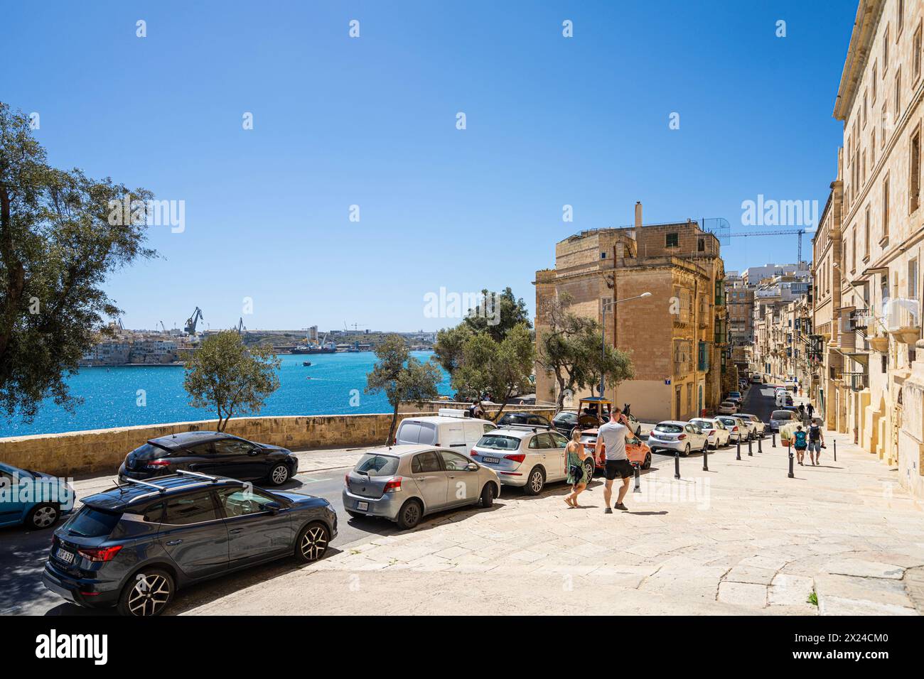 Valletta, Malta, April 03, 2024. view of the port from the historic ...