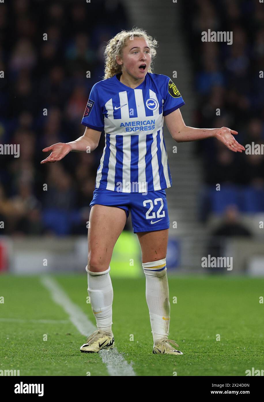 Brighton, UK. 19th Apr, 2024. Brighton's Katie Robinson during the ...