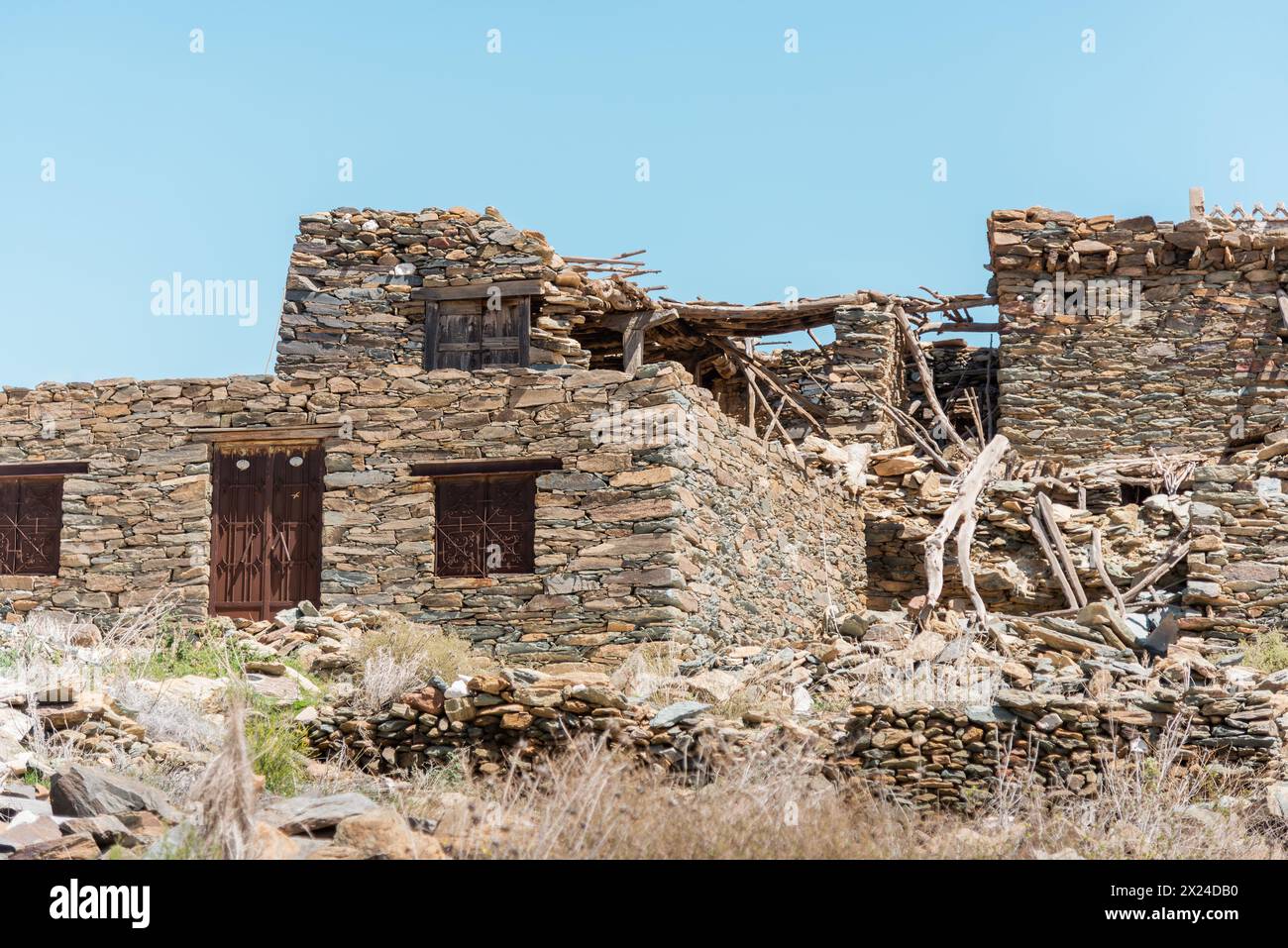 An ancient castle constructed using stones in ancient architecture ...