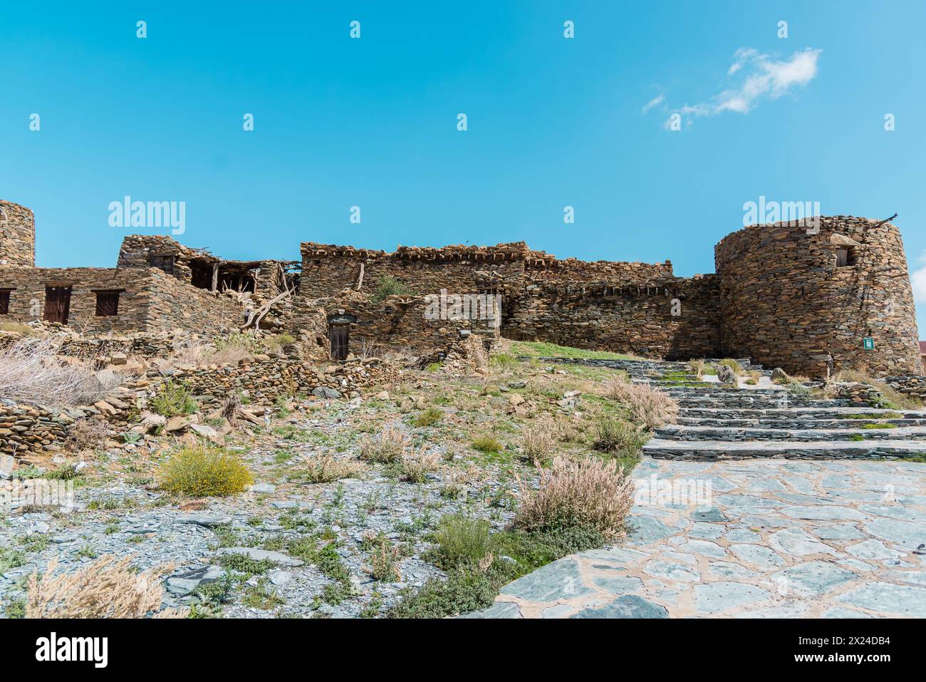 An ancient castle constructed using stones in ancient architecture ...