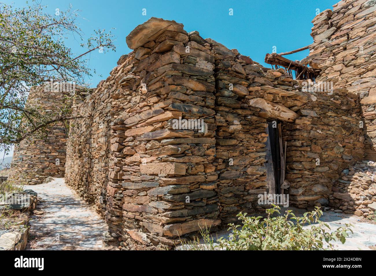 An ancient castle constructed using stones in ancient architecture ...