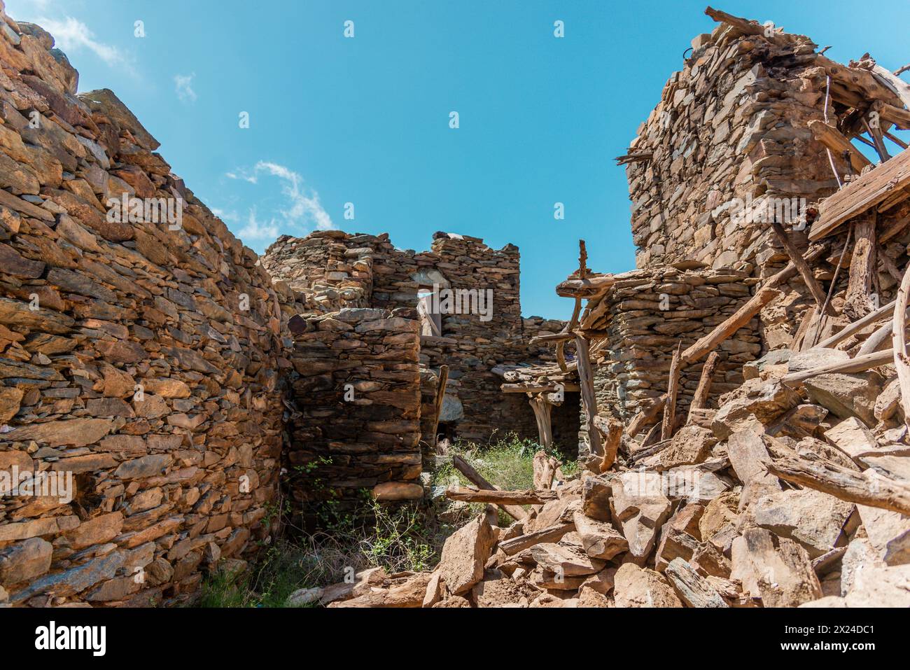 An ancient castle constructed using stones in ancient architecture ...