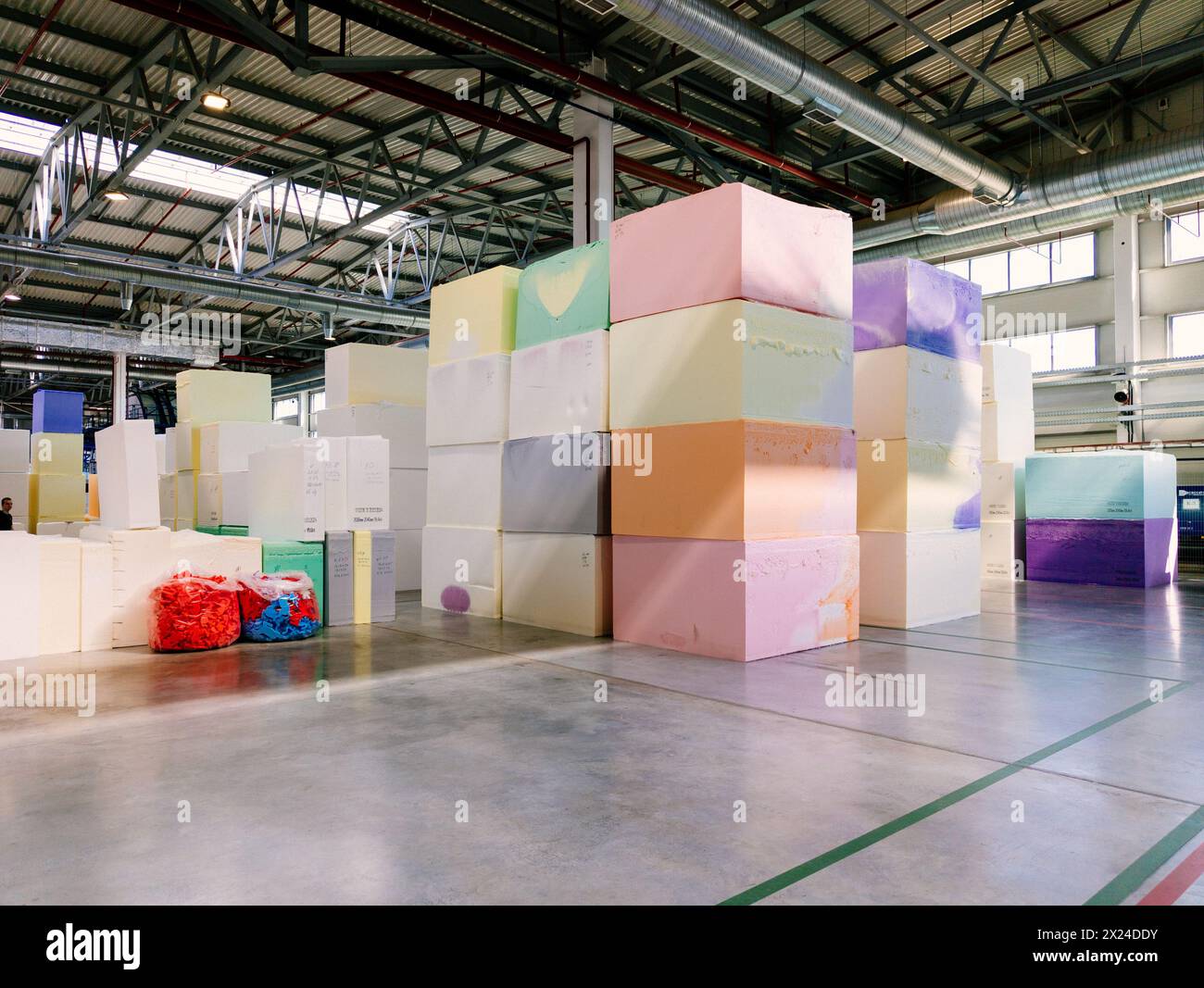 Blocks of foam rubber in warehouse Stock Photo - Alamy
