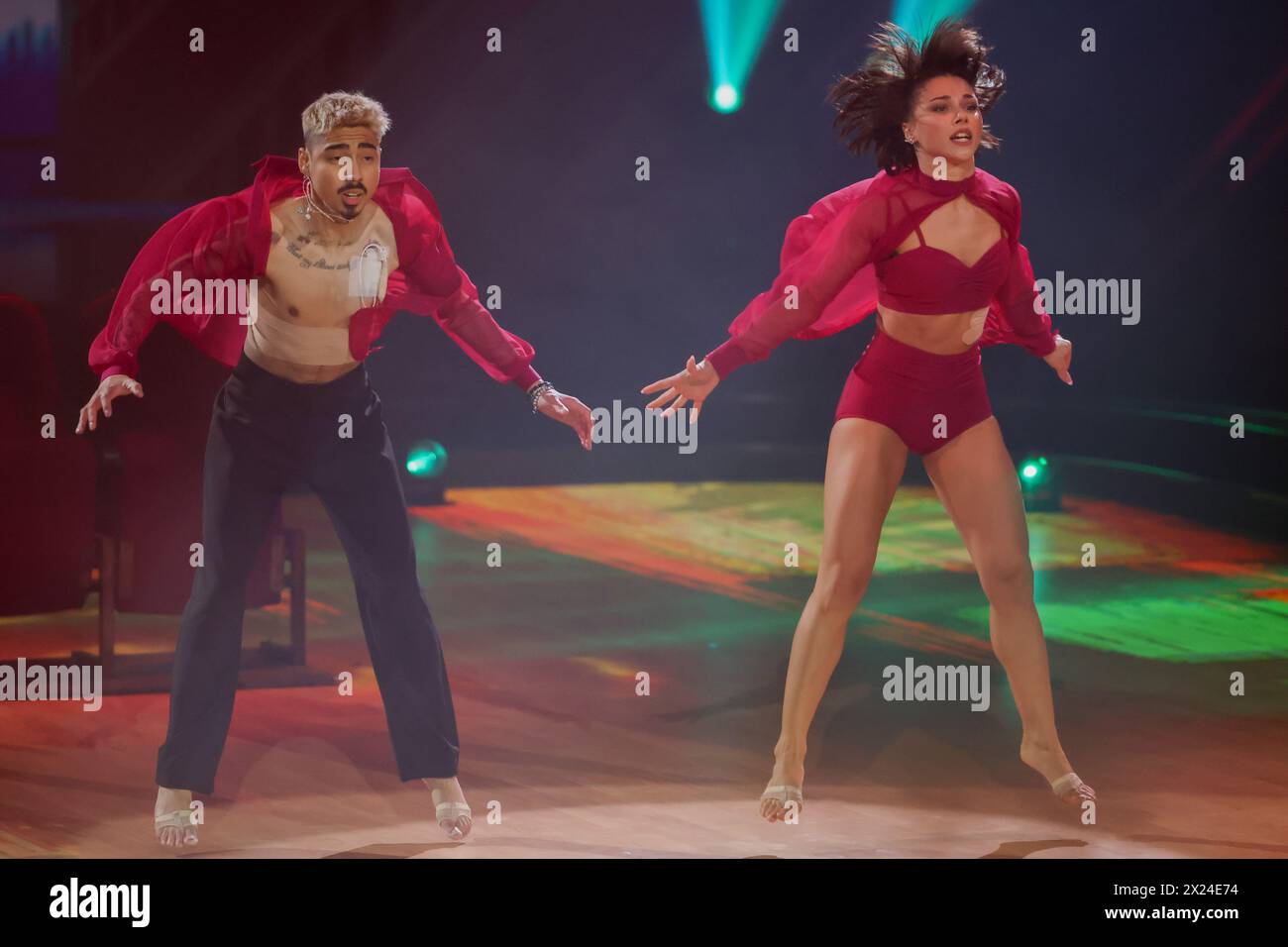 Cologne, Germany. 19th Apr, 2024. Tony Bauer, comedian, and Anastasia ...