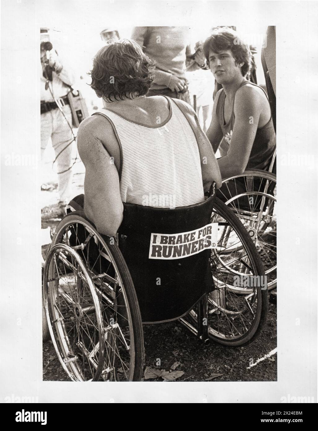 Wheelchair runners speak after completing the New York marathon. In ...
