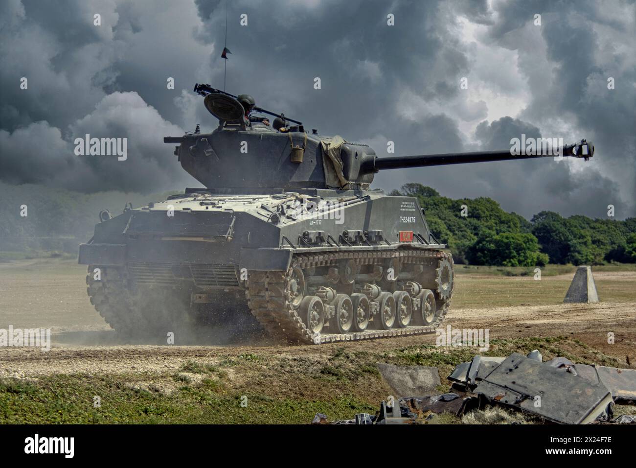 American WW2 Sherman Firefly tank modified with a 75mm gun Stock Photo ...