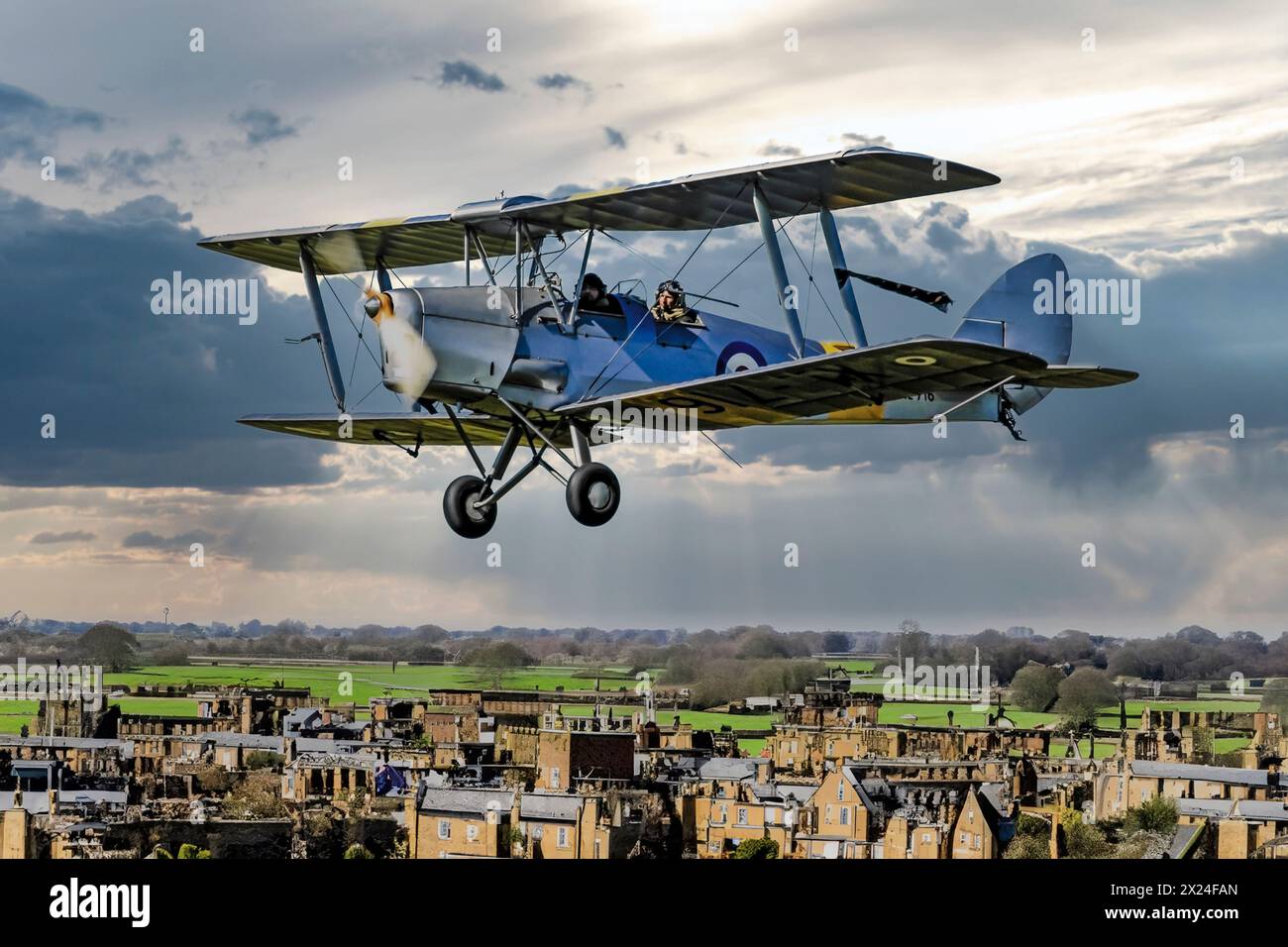 A 1930s De Havilland Tiger Moth in Royal navy Flight Training colors ...