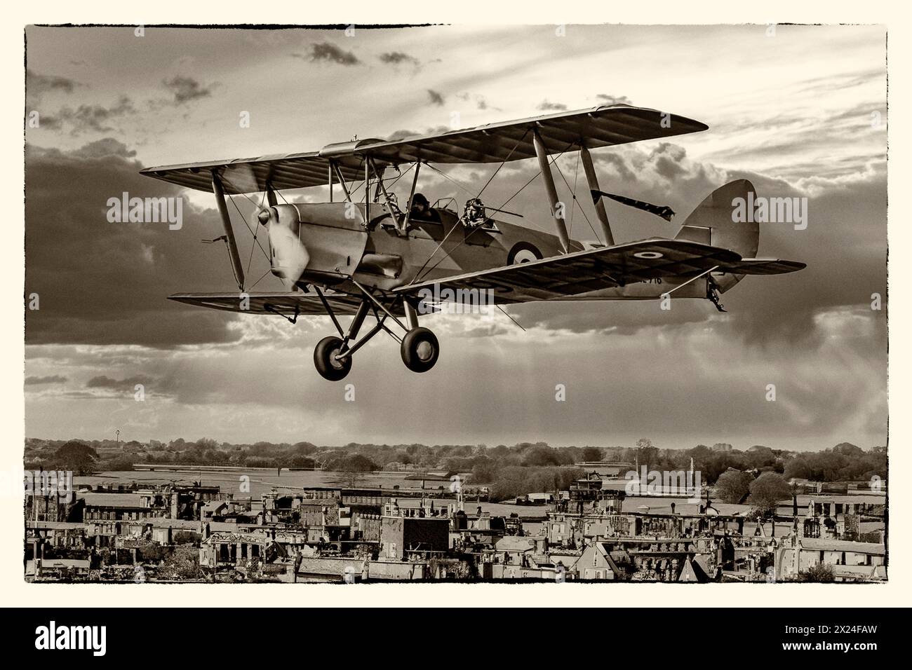 A 1930s De Havilland Tiger Moth in Royal navy Flight Training colors ...