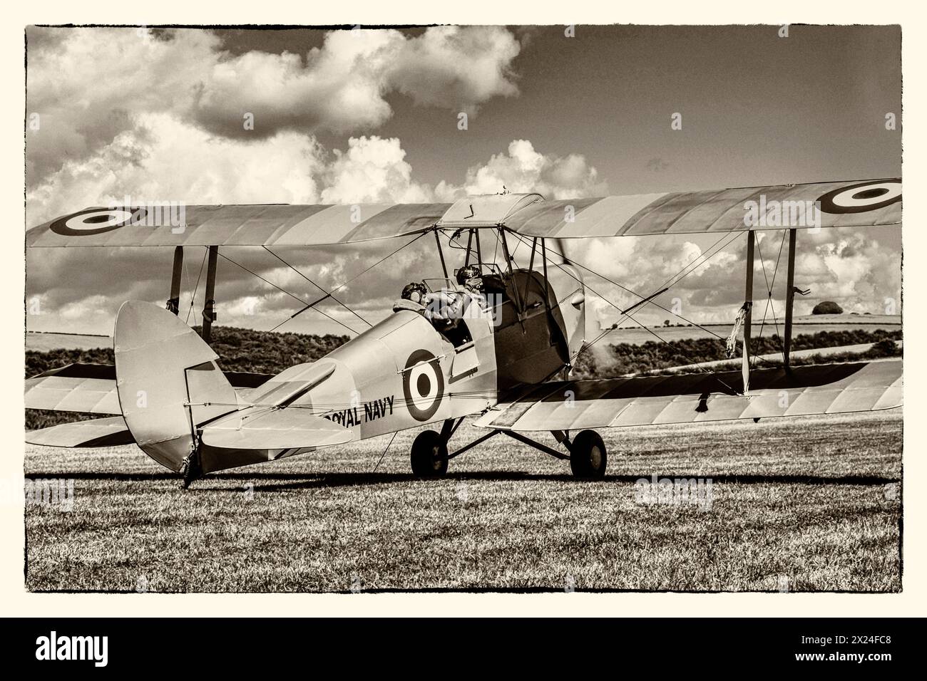 A 1930s De Havilland Tiger Moth in Royal navy Flight Training colors ...