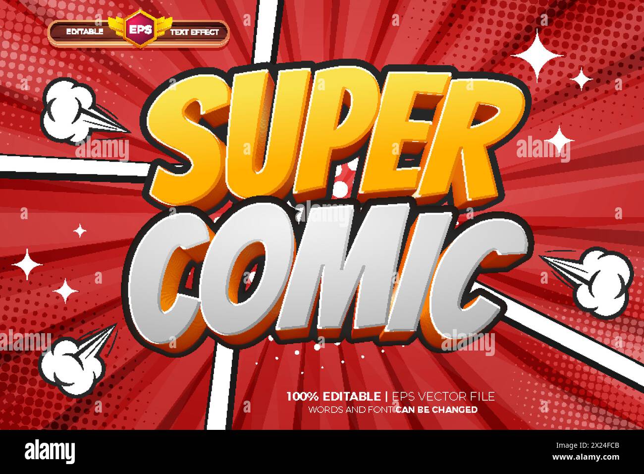Super Comic adventure editable text effect logo template Stock Vector ...