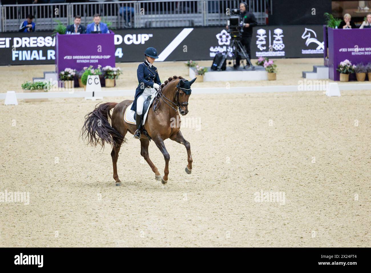 Larissa Pauluis of Belgium with First- Step Valentin during the Dressage Freestyle at the FEI ...