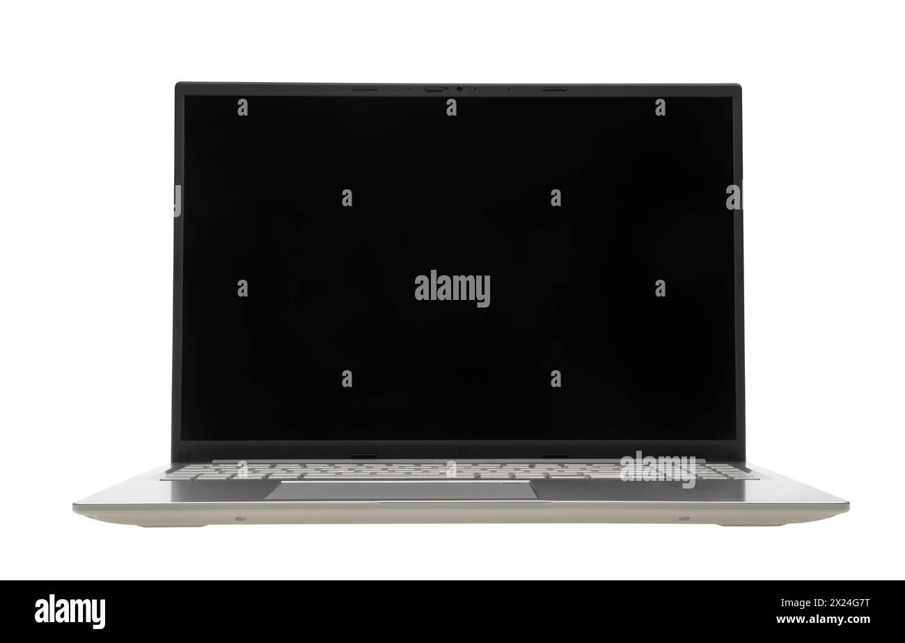 Modern portable computer mockup laptop pc isolated on white background ...