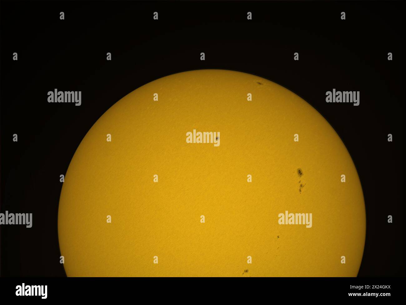 The Sun in visible light with sunspot, April 2024. During solar maximum ...