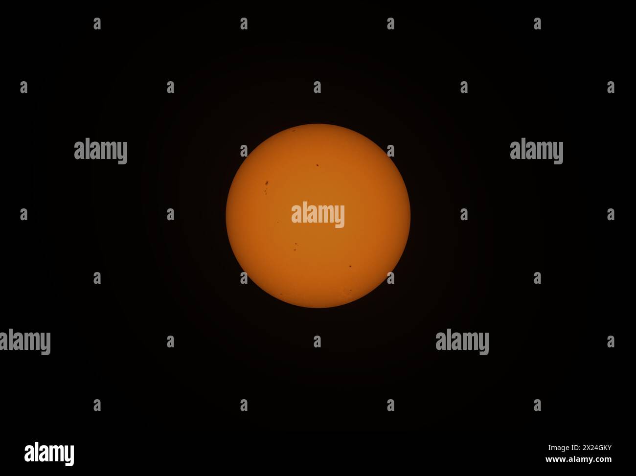 The Sun in visible light with sunspot, April 2024. During solar maximum ...
