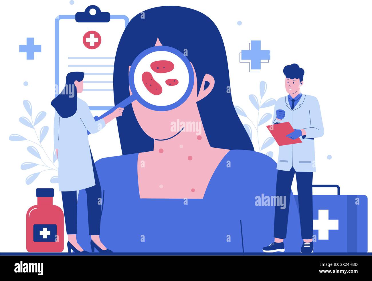 Dermatologist doctor concept. The doctor checks the health of the ...