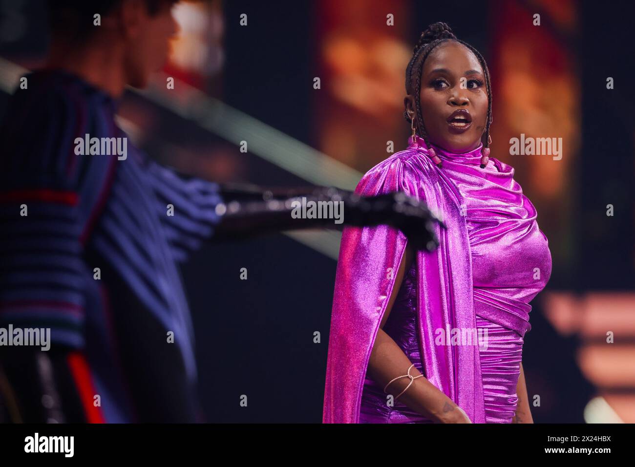 Cologne, Germany. 19th Apr, 2024. Motsi Mabuse, jury member, stands in ...
