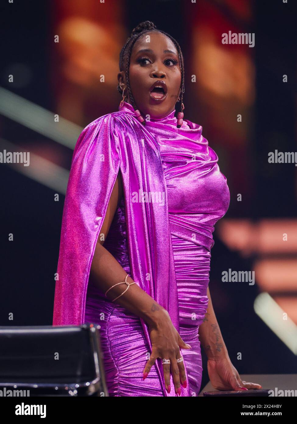 Cologne, Germany. 19th Apr, 2024. Motsi Mabuse, jury member, stands in ...