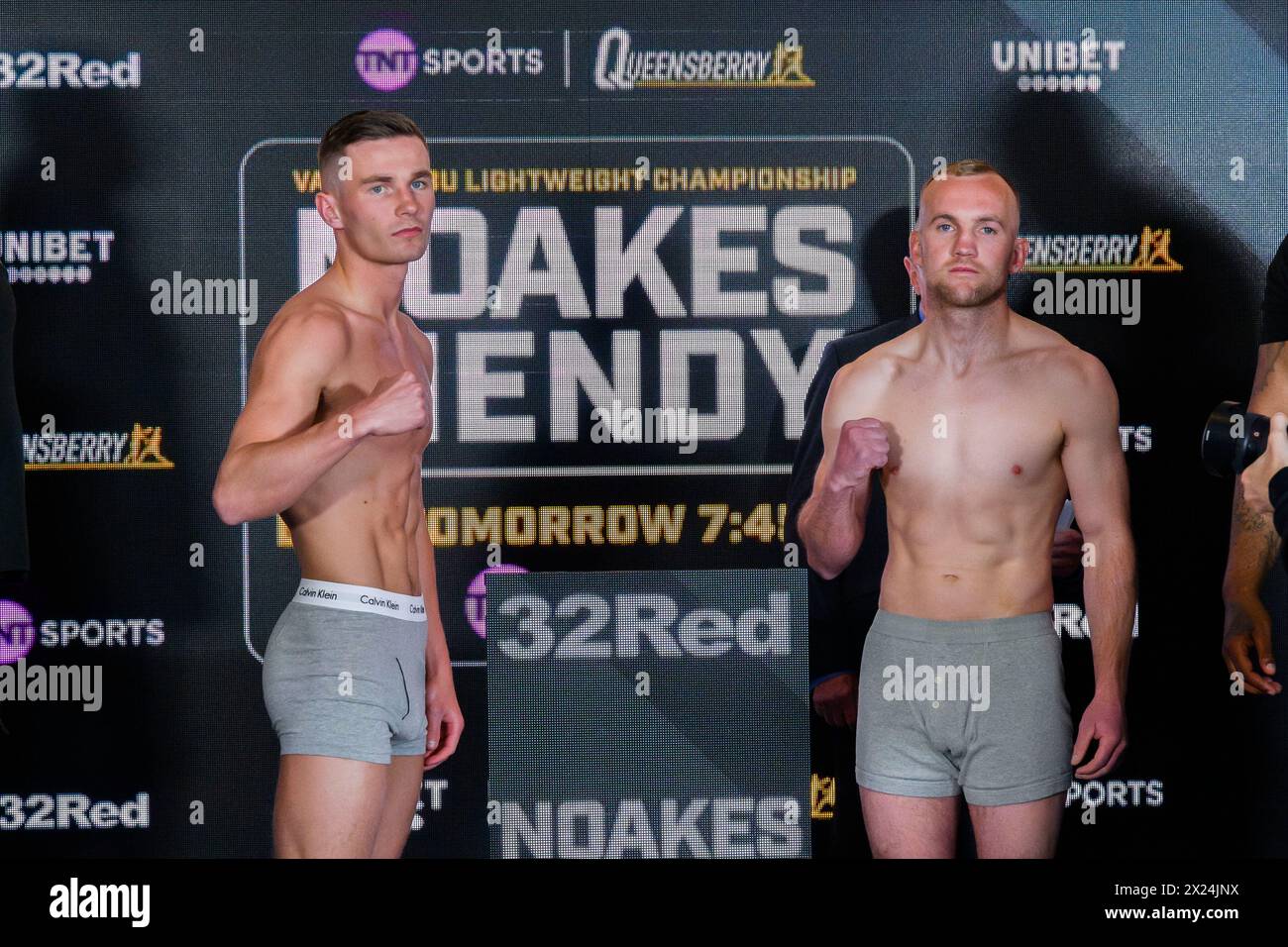 LONDON, UNITED KINGDOM. 19 Apr, 2024. Billy Adam (left) and Mark Butler ...